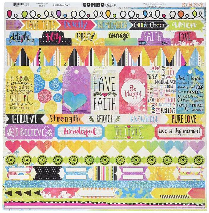 Bo Bunny 12X12 Combo Stickers- Believe | Lazada PH