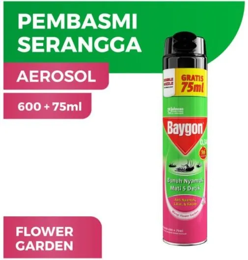 Baygon semprot obat anti lalat, nyamuk dan kecoa 600ml | Lazada Indonesia
