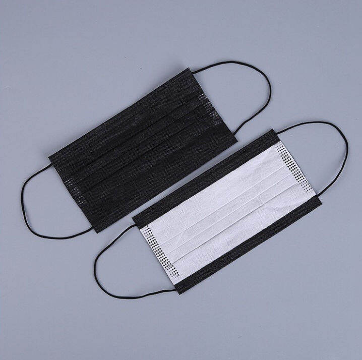 Disposable BLACK (White Inner) Face Mask (BLACK OUTER/ WHITE INNER ...