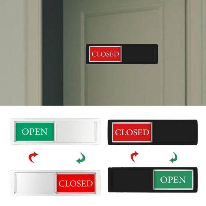 Self adhesive Office Door Sign OPEN CLOSED ABS Hotel Bulletin Board ...