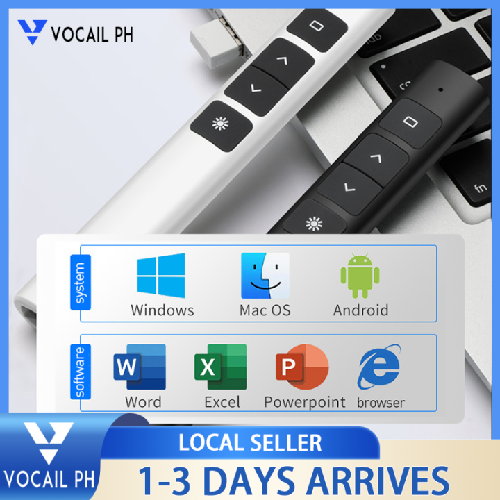 2.4GHz Wireless Presenter Remote Presentation USB Control PowerPoint ...