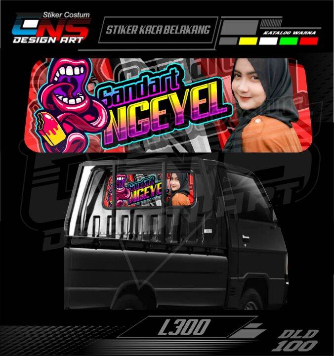 Stiker Kaca Belakang One Way STANDART NGEYEL L300 Pick Up Sticker Cewek ...