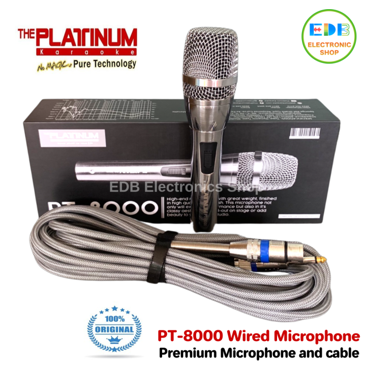 Original Platinum PT-8000 Wired Microphone with 8 meter fabric Coated ...