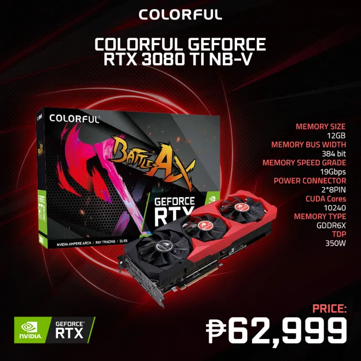 Colorful GeForce RTX 3080Ti NB-V 12GB 384 Bit GDDR6X 10240 Cuda Cores ...