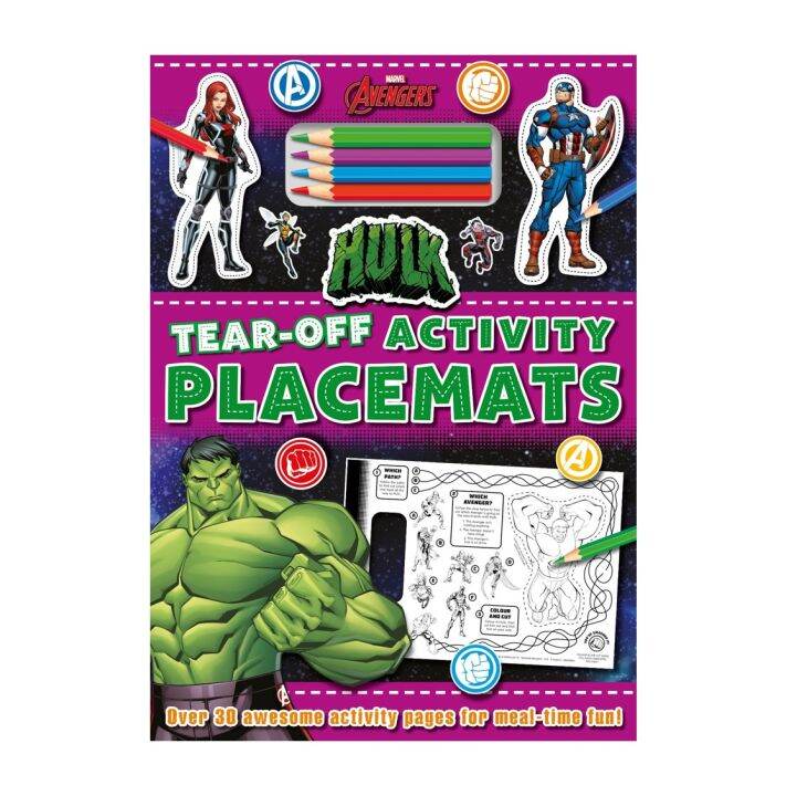 Marvel Avengers Activity Book with Tear Off Placemats & Colour Pencils ...