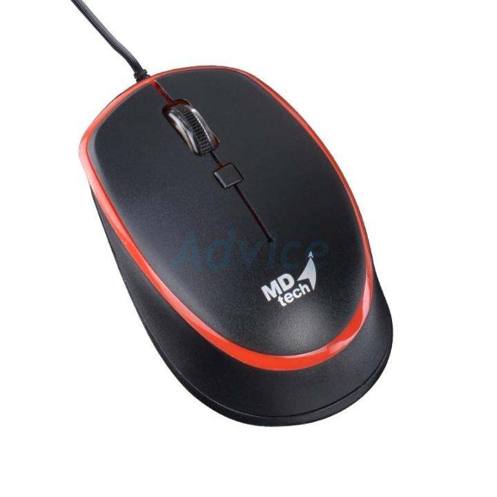MD-TECH เมาส์ USB Optical Mouse (MD-164) Black/Red | Lazada.co.th