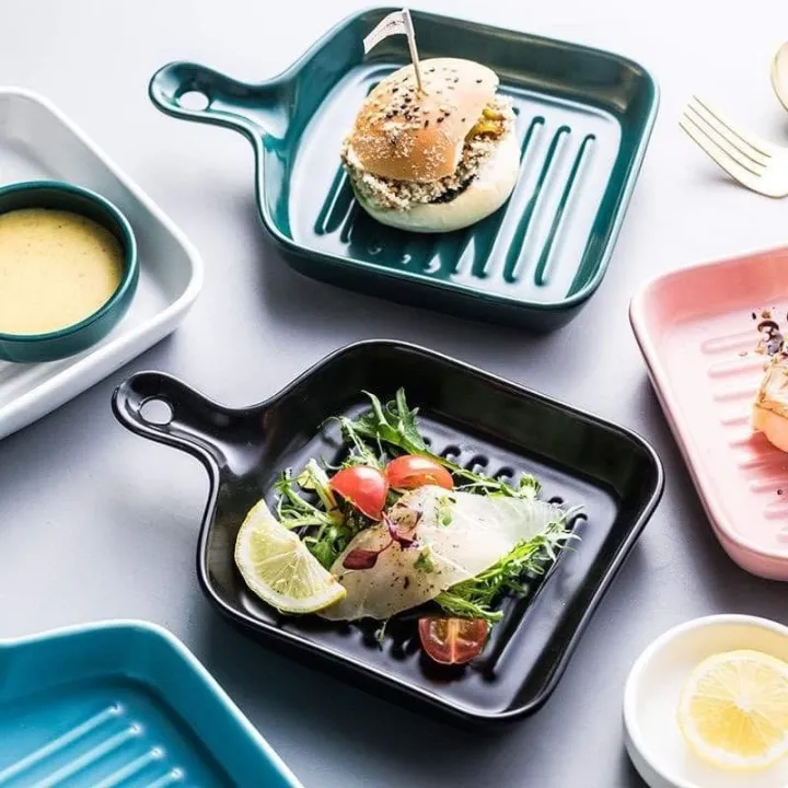 4 Nordic Style Square Grill Plate with Non-Stick Coating | Lazada PH