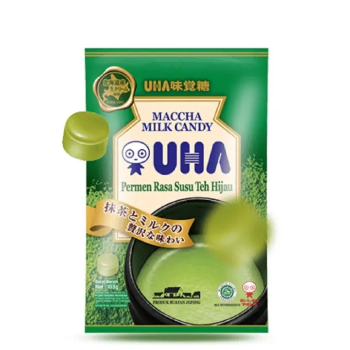 UHA Milk Candy RASA MATCHA All Variant Pack Kantong 100g - Permen Susu Aneka Rasa 103gr | Lazada ...