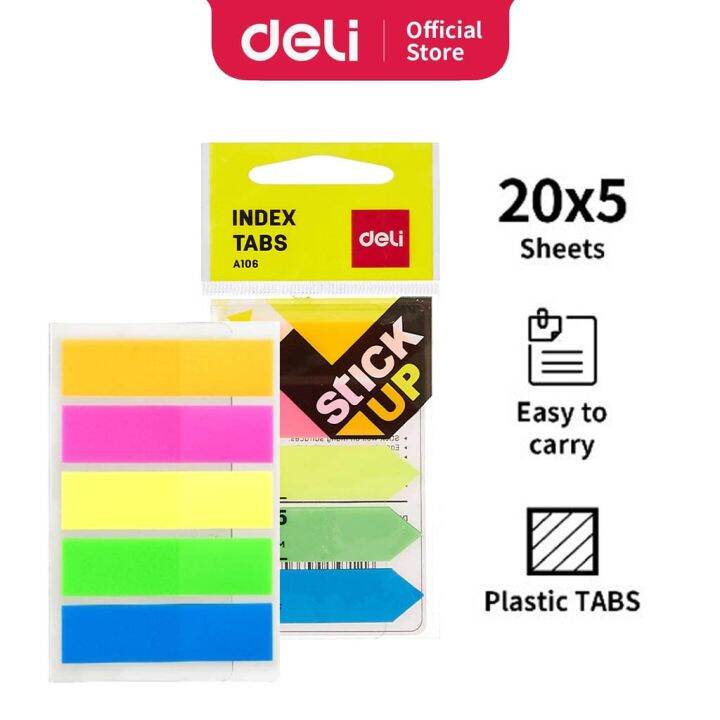 Deli Index Tabs Obvious Mark Bright Color Tabs Strong Viscosity (20x5 ...