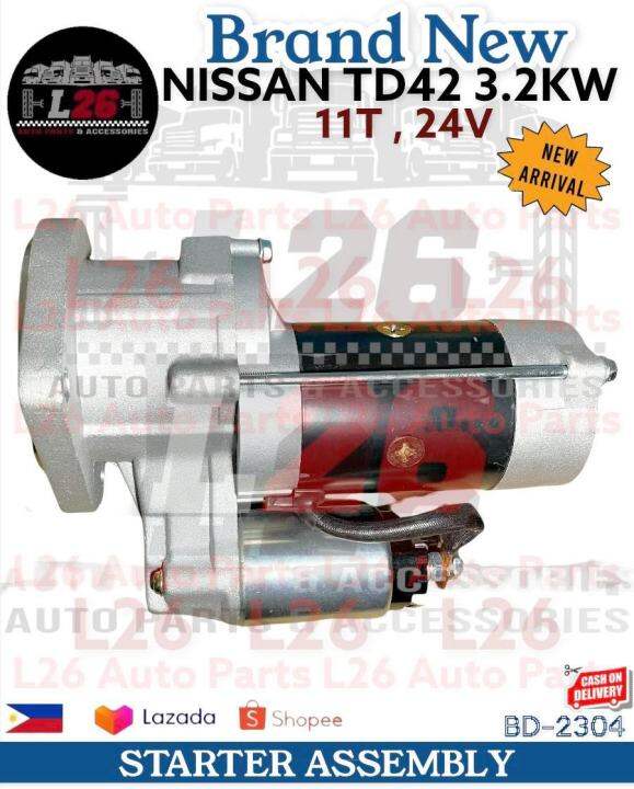 Nissan TD42 STARTER ASSEMBLY 3.2KW 11T , 24V BD-2304 | Lazada PH