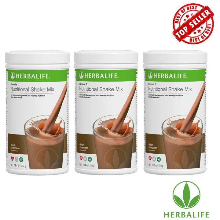 Herbalife F1 Slimming Nutritional Shake Mix 550g Canister Set of 3 ...