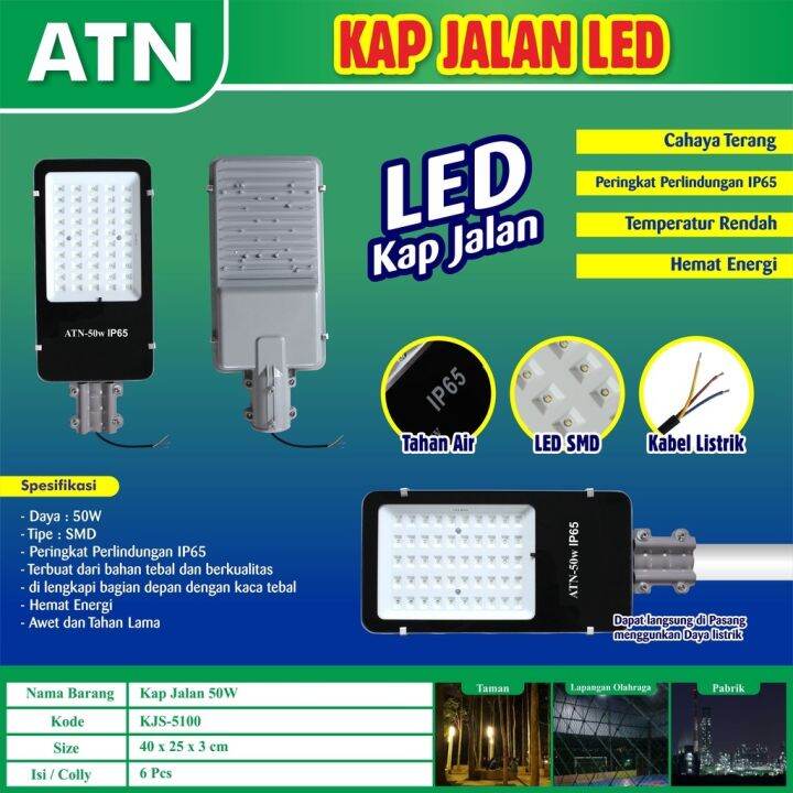 Lampu jalan PJU LED lampu led 50w ATN | Lazada Indonesia
