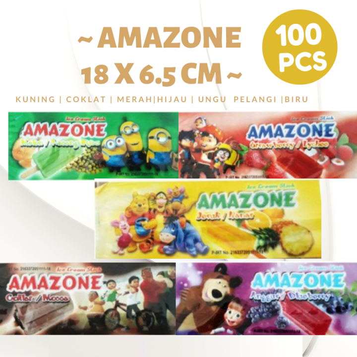 (AMAZON) PLASTIK ES KRIM STIK POLOS - PLASTIK ES PENSIL LUCU- PLASTIK ...