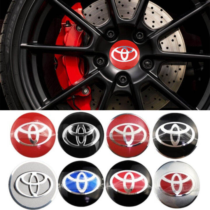 4Pcs 56mm Toyota Logo Emblem Badge Stickers Decal 60mm Car Wheel Center ...