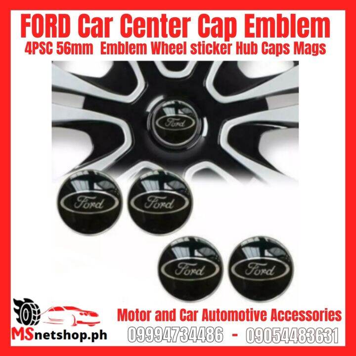 4PCS 56mm FORD Car Center Cap Emblem Wheel sticker Hub Caps Mags Black ...