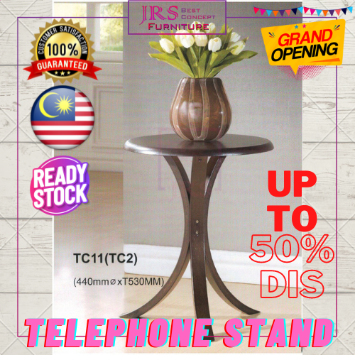 JRS Wooden Telephone Stand / Round Table / Side Table / Meja Bulat ...