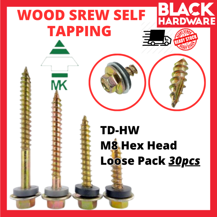 Black Hardware MK Skru Kayu Wood Screw Self Drilling Screw Self Tapping ...