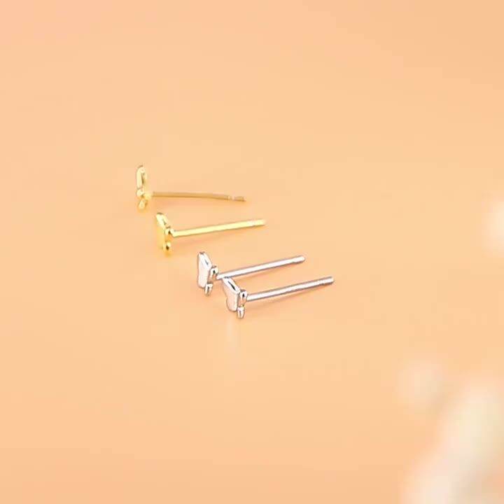 S925 ต่างหูเงินแท้ลายผีเสื้อขนาดเล็กรุ่นมินิพื้นฐานชุบ 14k ต่างหูทองสดหวาน ins แหล่งที่มาของลมสด ...