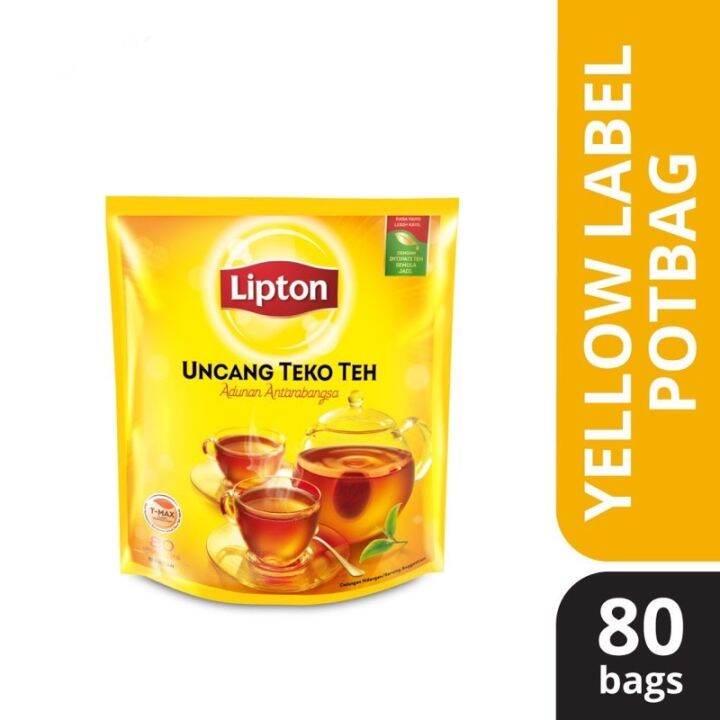 Lipton Yellow Label Teapots bags International Blend Black Tea (2g x 80 ...