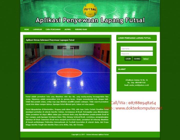Aplikasi -Program Penyewaan Lapangan Futsal berbasis Web | Lazada Indonesia