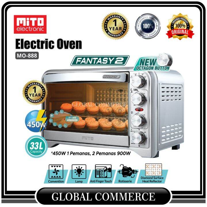 Mito MO-888 Oven Fantasy 2 Oven Listrik 33 Liter MO888 Wood Series ...