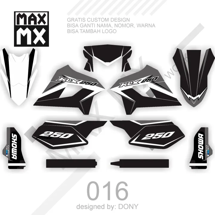 decal klx 250 dekal custom fullbody simple elegan hitam abu | Lazada ...