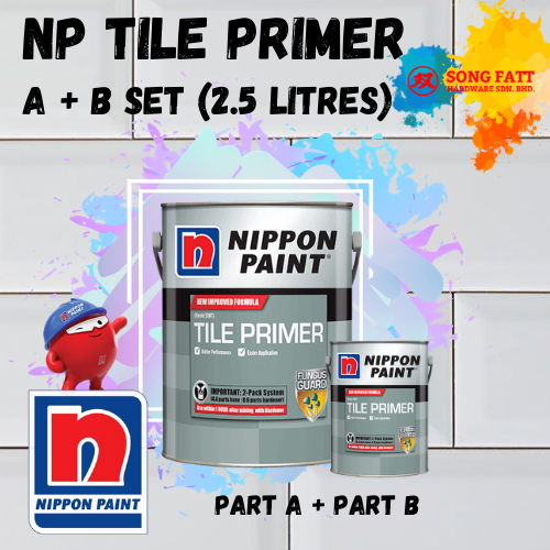 Nippon Paint Tile Primer (A+B) Primer Undercoat set only (2.5L) (Song ...