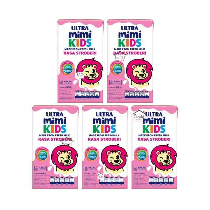 5PCS Ultra Milk Mimi Kids Stroberi Minuman Susu UHT untuk Anak | Lazada ...