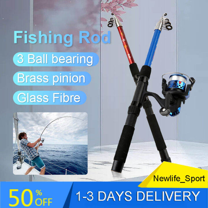 6 Sections Fishing Rod Reel Set Portable Ultralight Telescopic 1.8M EVA ...