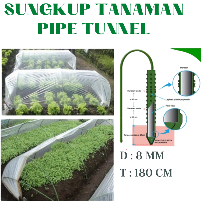 SUNGKUP TANAMAN MODERN PIPE TUNNEL KUALITAS JEPANG 180 CM rangka ...