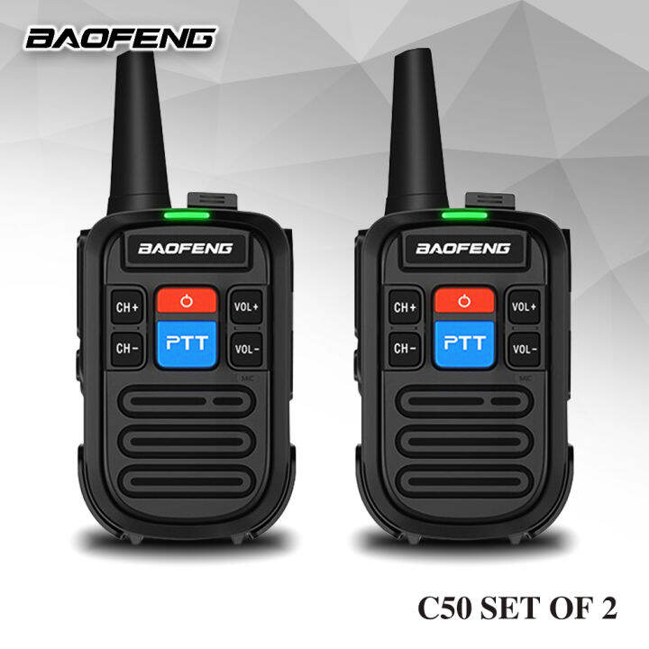 Baofeng BF-C50 Frequency 400-470MHz 16 Channels Mini Ultra Thin Walkie Talkie Set of 2 | Lazada PH