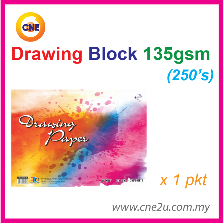 Drawing Paper 250's B4 135gsm / Kertas Lukisan Drawing Sheets 250s | Lazada
