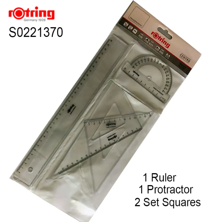 Rotring S0221370 4pcs drawing tools transparent Triangular Ruler ...