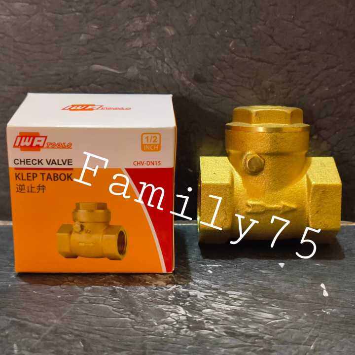Klep tabok 1/2 inch Kuningan Swing check valve 1/2" Brass DN15 | Lazada ...