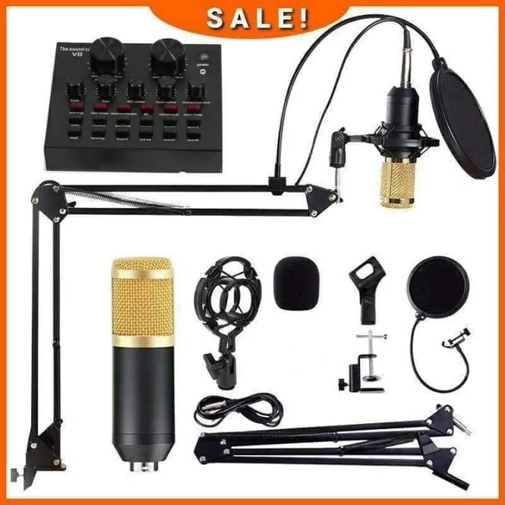 ♖ORIGINAL COMPLETE SET BM800 condenser microphone with v8 sound card.v2 | Lazada PH
