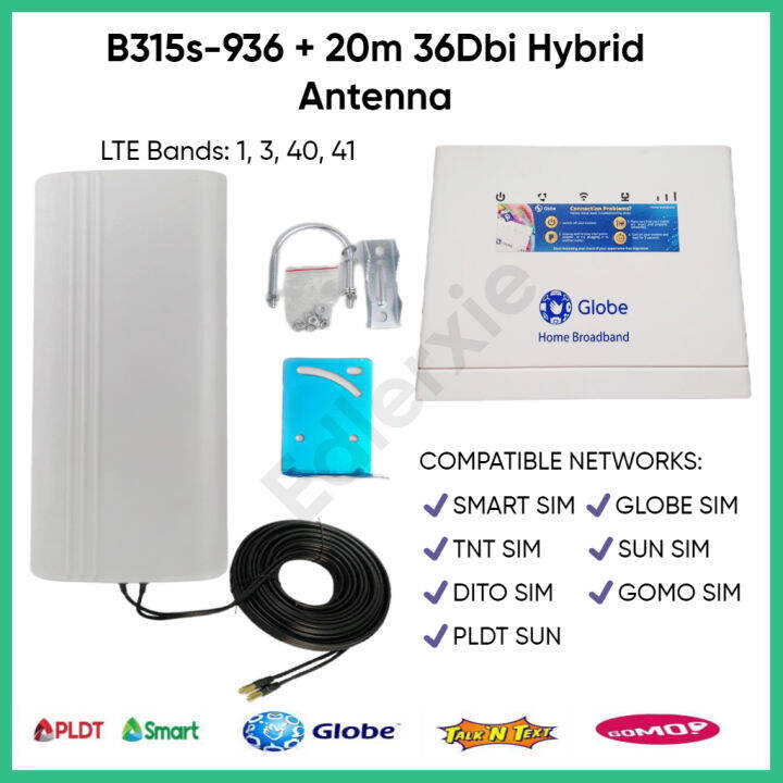 B315s 936 Prepaid Openline Modem + 36 Dbi Hybrid antenna | Lazada PH