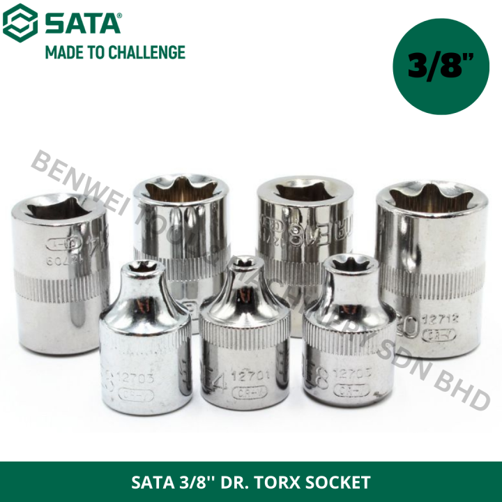 SATA 3/8'' DR. TORX SOCKET / STAR SOCKET BOX / E4 E5 E6 E7 E8 E10 E11 ...