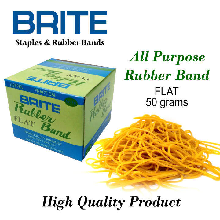 RUBBERBAND BRITE RUBBER BAND GOMA FLAT NATURAL 50GRAMS | Lazada PH