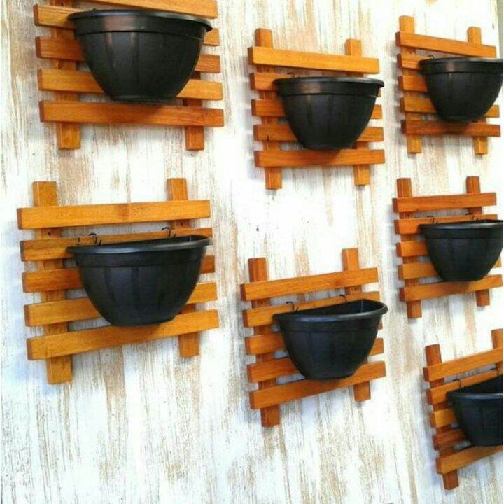 Rak Pot Tempel Dinding Alas Pot Dinding Kayu Vertical Garden Wall ...