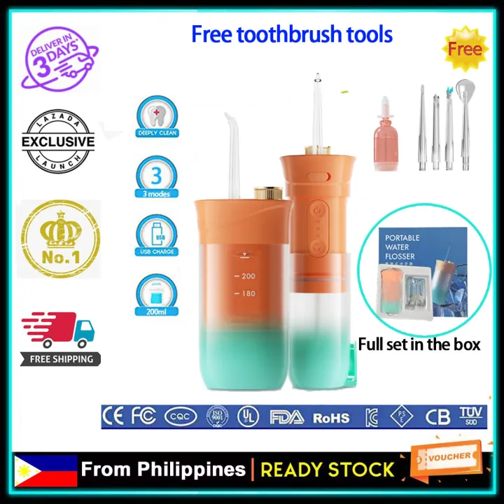 Water Flossing Machine (360°rotating nozzle*4 200ML telescopic water ...