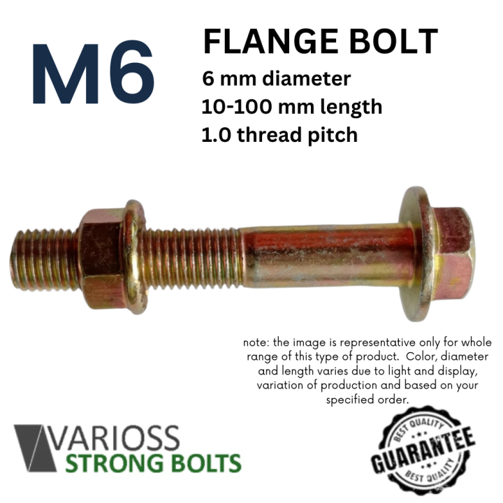 Flange Bolt 6 mm diameter x 10-100 mm length , Tetanized Flange Bolt ...