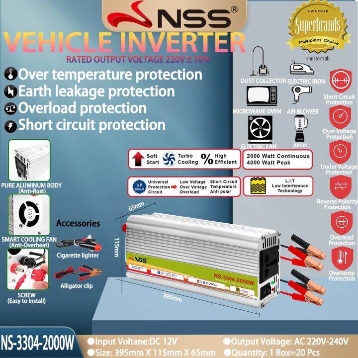 NSS Solar Power Inverter Set 12v to 220 DC to Ac Solar Energy Converter ...
