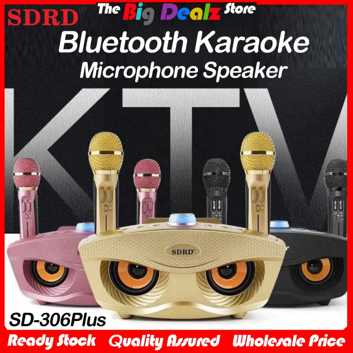 SDRD SD-306Plus / KEI K08 Bluetooth 3D Stereo KTV Karaoke Speaker with Dual Wireless Microphone ...