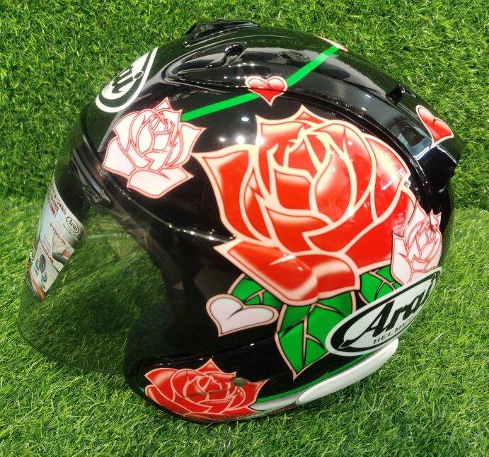 RAM 3 ROSE HELMET ARAI DESIGN WITH LIGHT SMOKE VISOR (STICKER TANAM ...