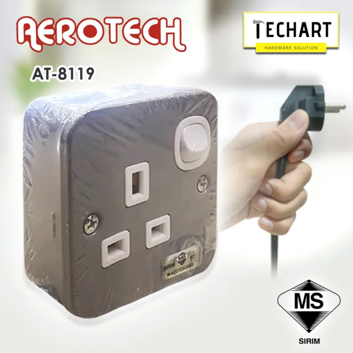 13A Single Metal Clad 3 pin switch socket outlet (Sirim Approved) Made ...