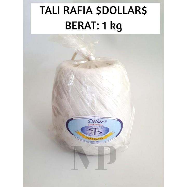 Tali Rafia Merk Dollar 1 KG Tali Plastik Warna Putih Kuat Gulung ...