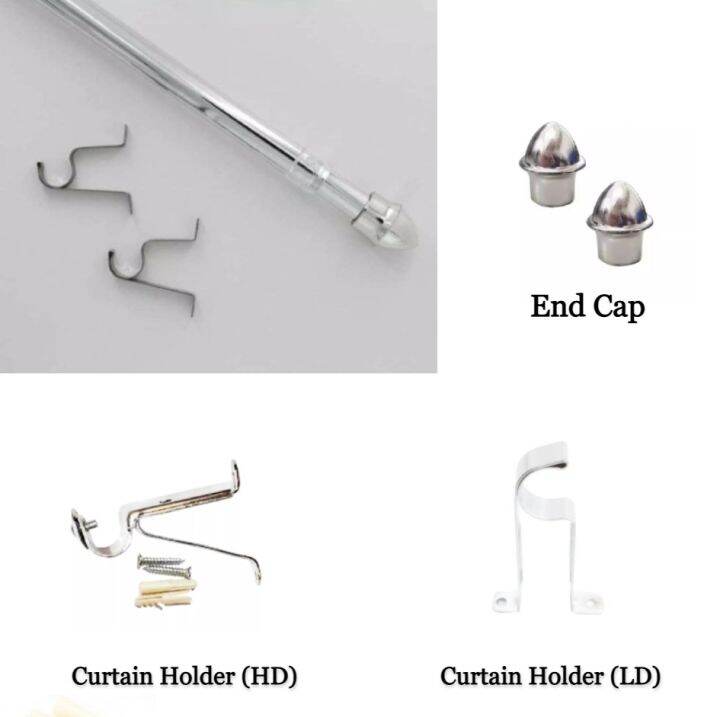 Curtain Rod Bracket Chrome End Cap 1/2 , 3/4, 1 | Lazada PH