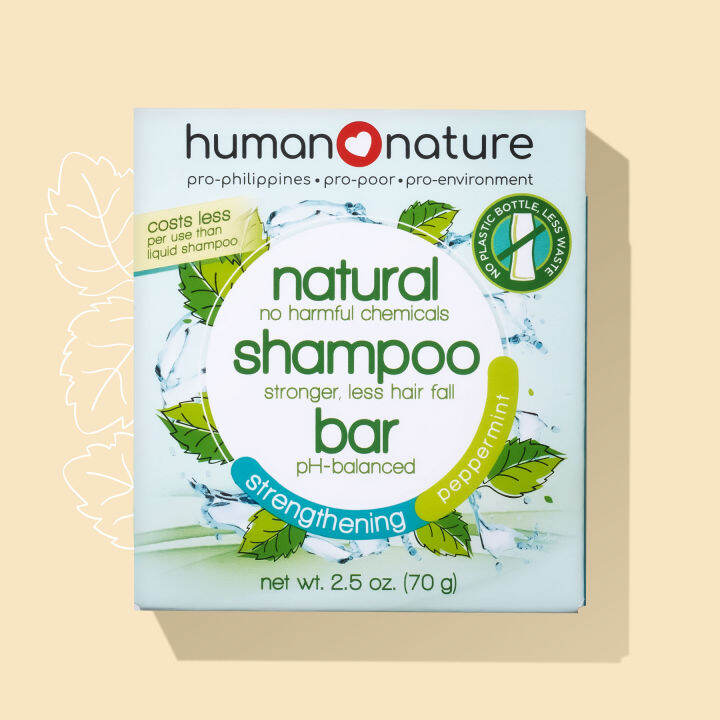 Human Nature Strengthening Shampoo Bar - Peppermint | 35g or 70g ...