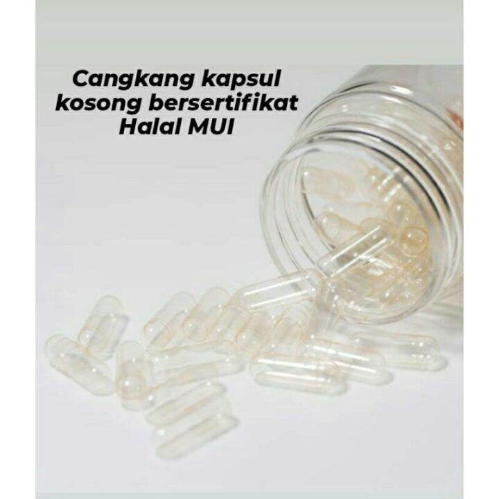 Kapsul Kosong Bening 0 Transparan Halal Vaggie Gelatin rumput Laut ...