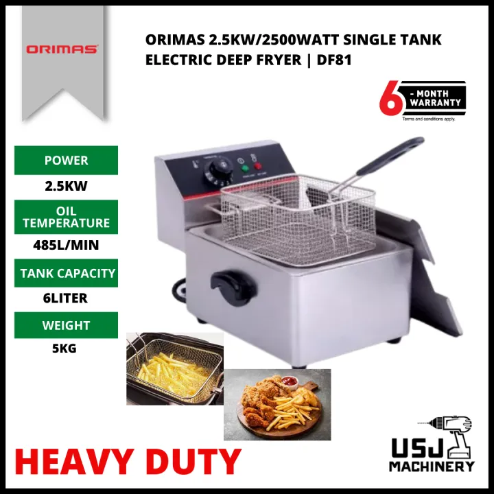 ORIMAS 2.5kW/2500Watt Single Tank Electric Deep Fryer DF81 | 6 Months ...